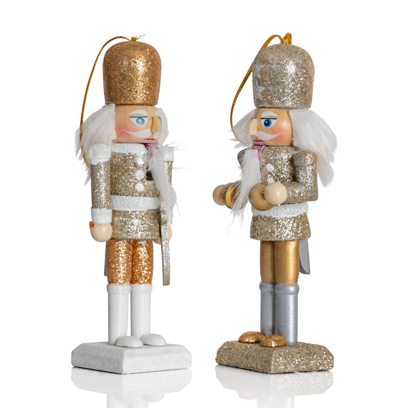 Ornativity 5 Piece Glittered Christmas Mini Wooden King and Soldier ...