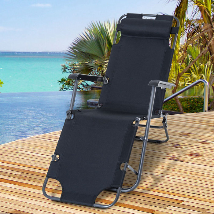 Sol 27 Outdoor Aalilah 135cm Long Reclining Single Sun Lounger with ...