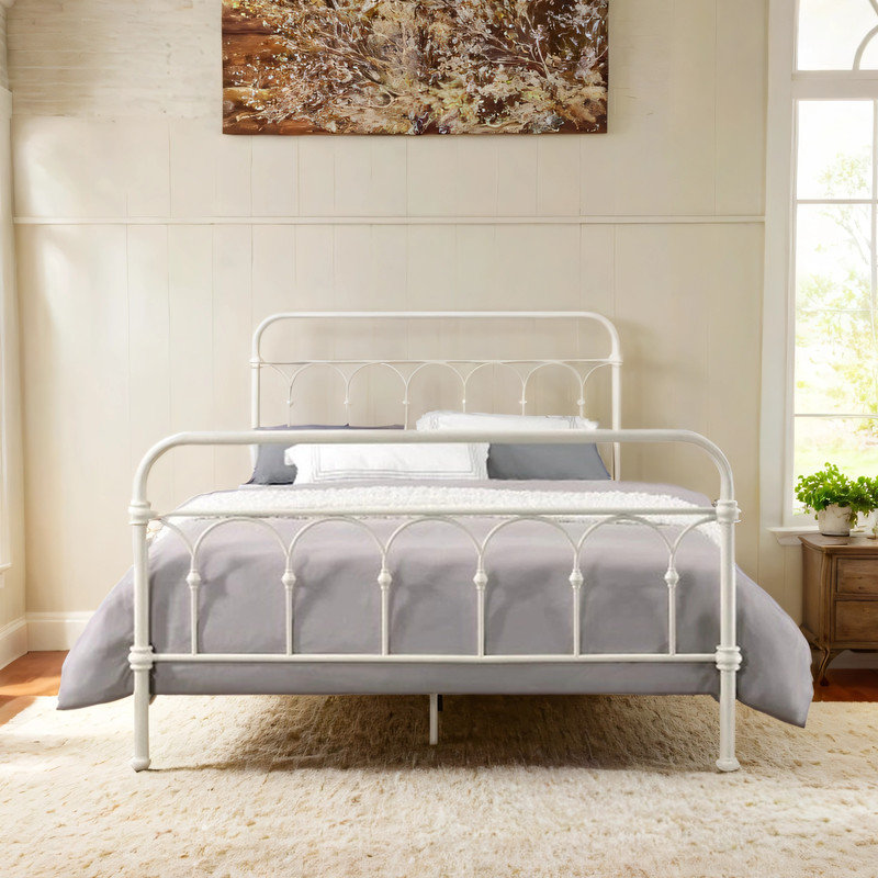 Astoria Grand Citron White Finish Queen Bed, Spindle Headboard ...