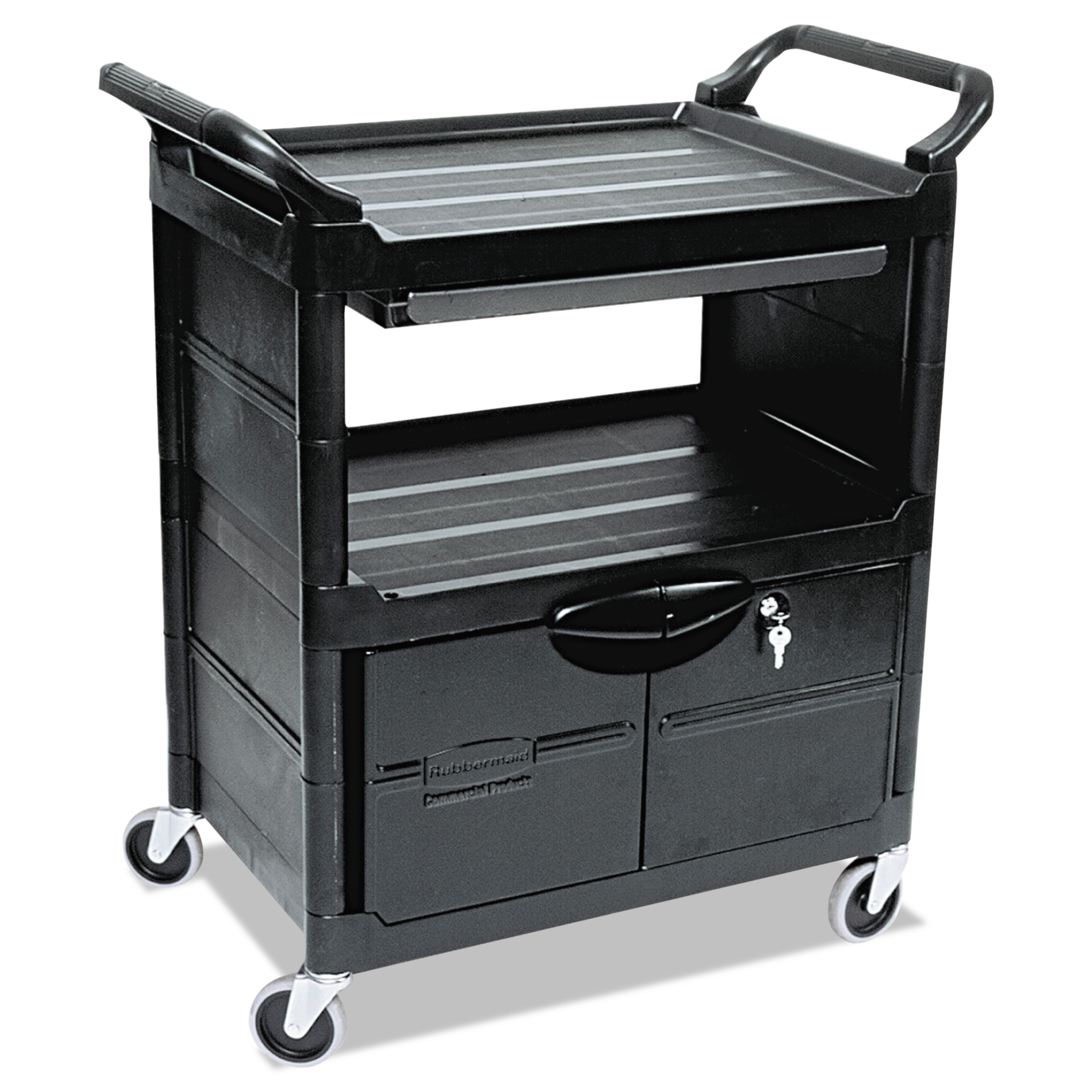 Rubbermaid Commercial Utility Cart with Locking Doors | Wayfair