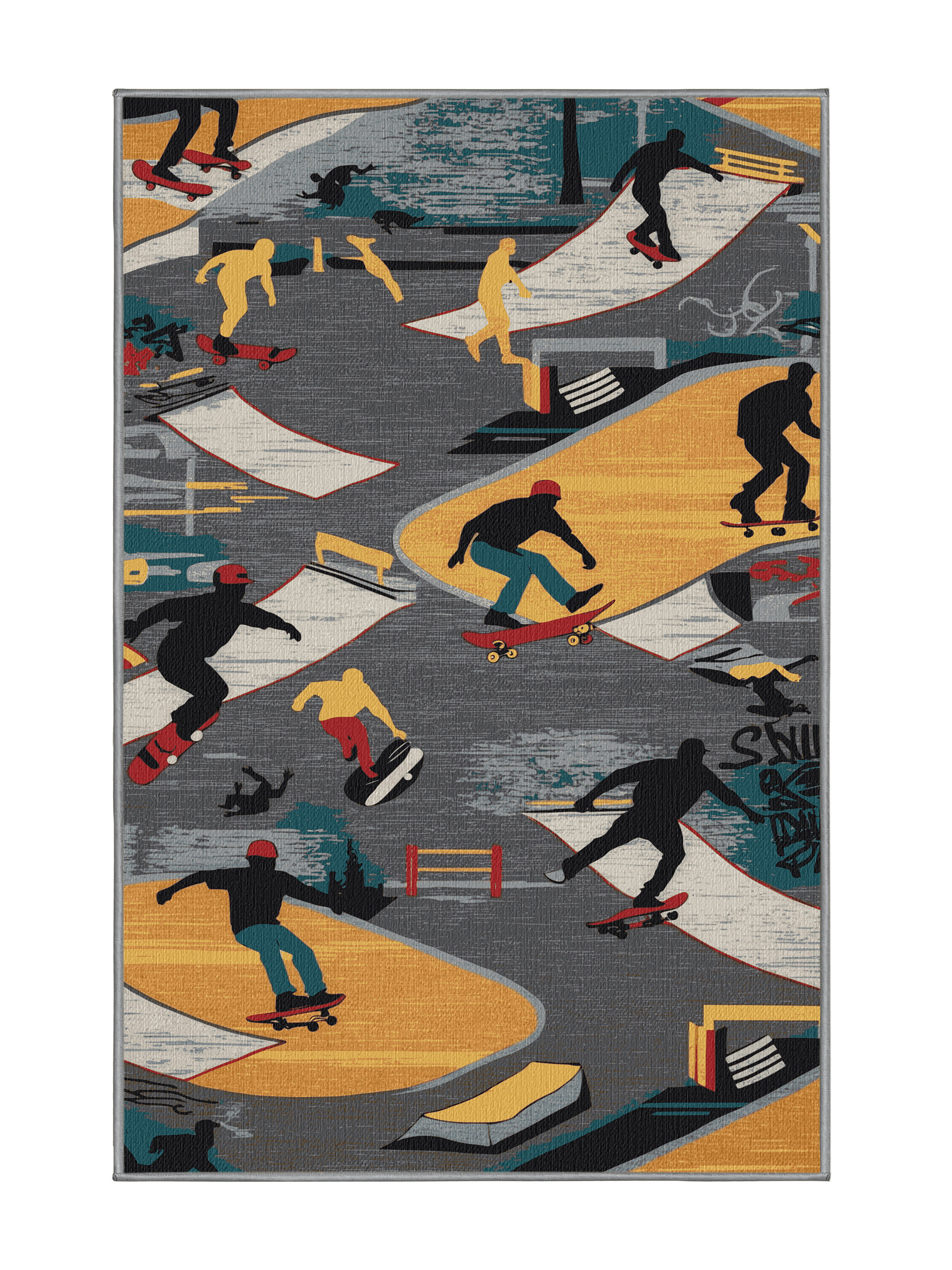 Hokku Designs Washable Skateboarding Sports Area Rug | Wayfair