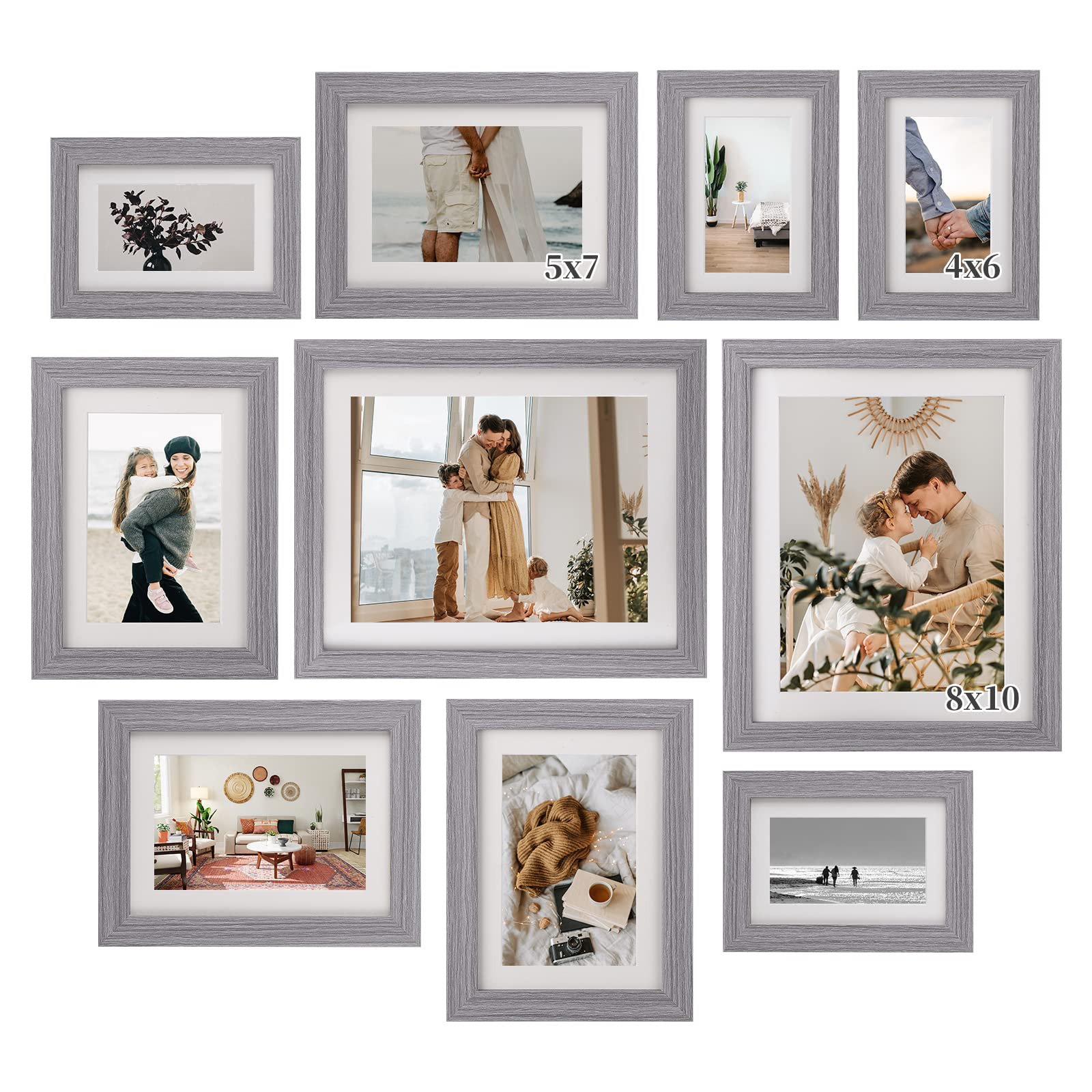 Latitude Run® Picture Frames Set Photo Frames: 10 Pack Rustic Wood ...