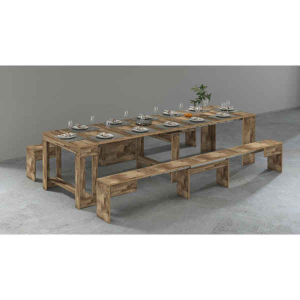 Ebern Designs Essgruppe Nazish mit 2 Bänken | Wayfair.de