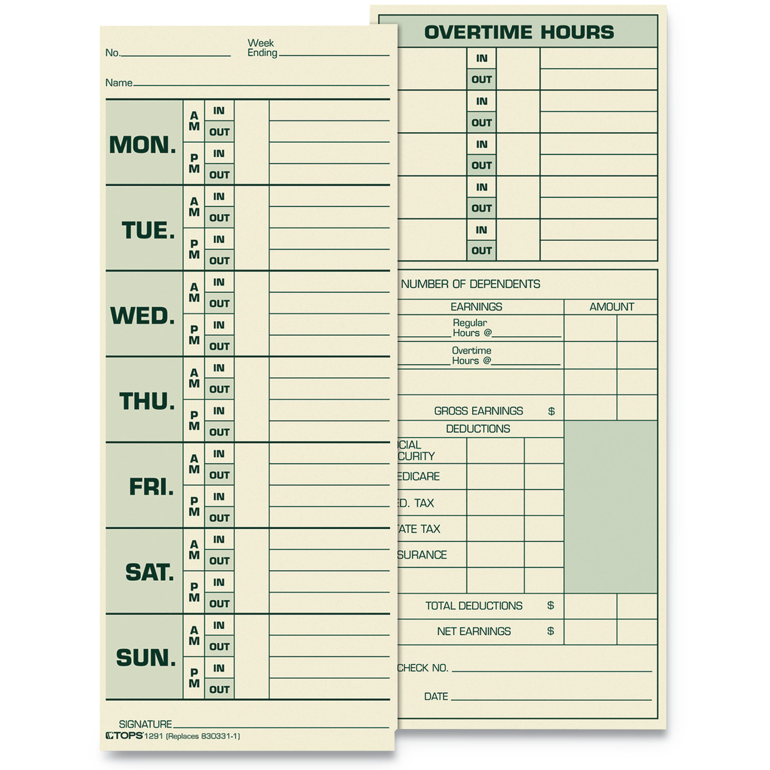 Tops Business Forms Time Card for Pyramid Model 331-10 | Wayfair