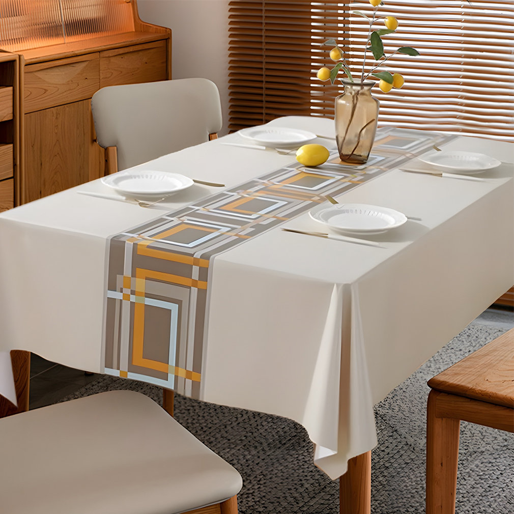 Hokku Designs Chetty Illusory Geometry PVC Tablecloth - Wayfair Canada