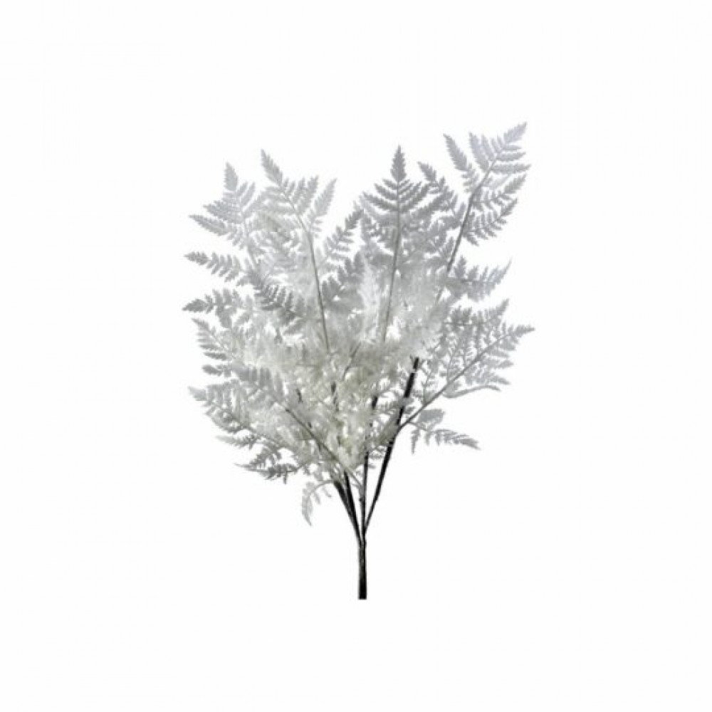 Ebern Designs Cream Flocked Bleached Fern Bush Faux Plants And Trees ...