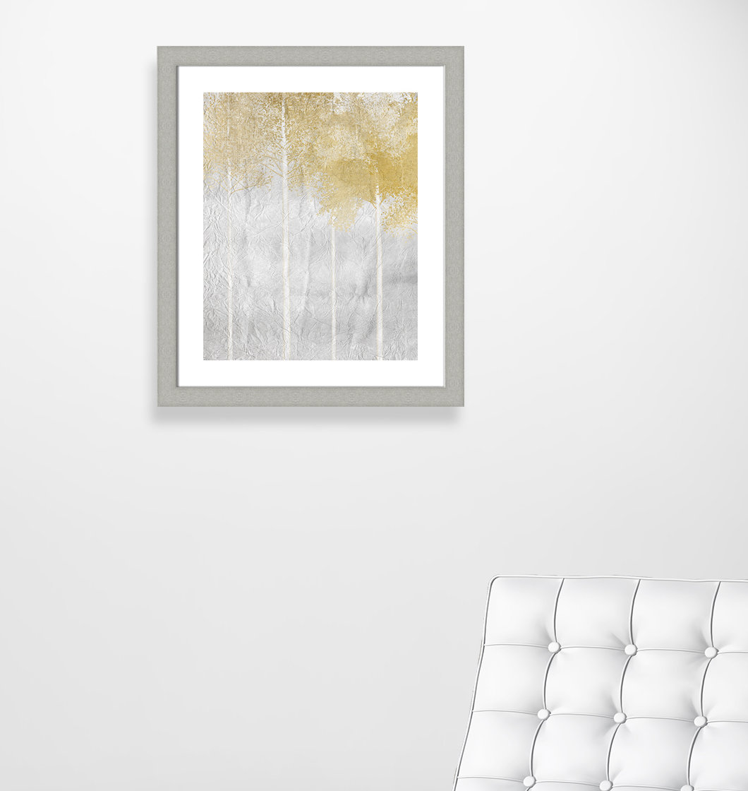 Casa Fine Arts 'Golden Trees II' Framed Print in Gray/Brown - Wayfair ...