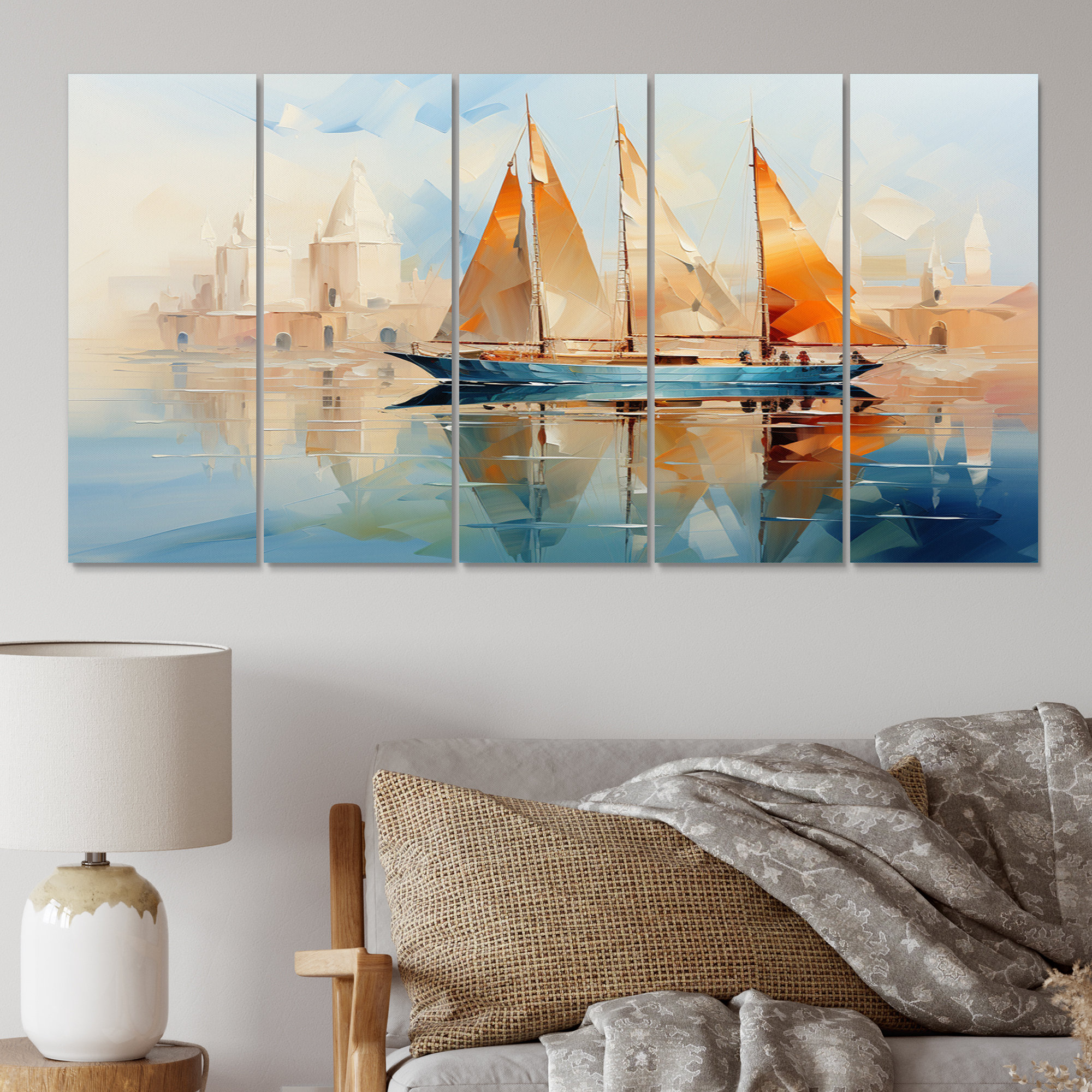 Design Art Boat Abstract Maritime Symphony III - Boat Metal Wall Decor ...