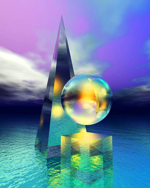 Menaul Fine Art 'Three Forms' by Scott J. Menaul Graphic Art on Wrapped ...