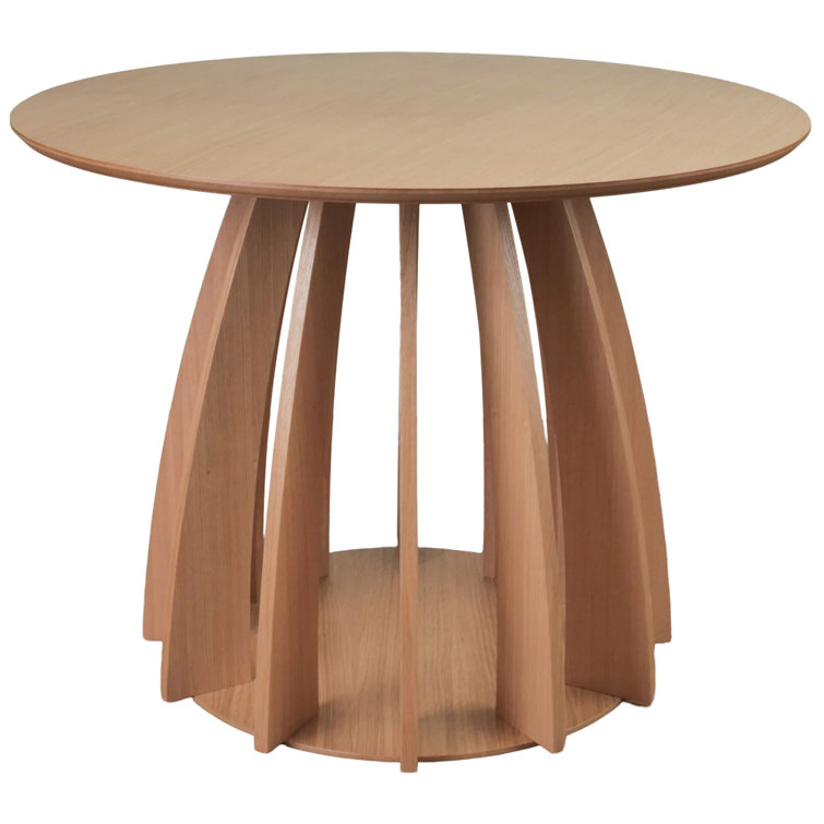 Ebern Designs Diciffy round table 100 cm natural oak veneer | Wayfair.co.uk