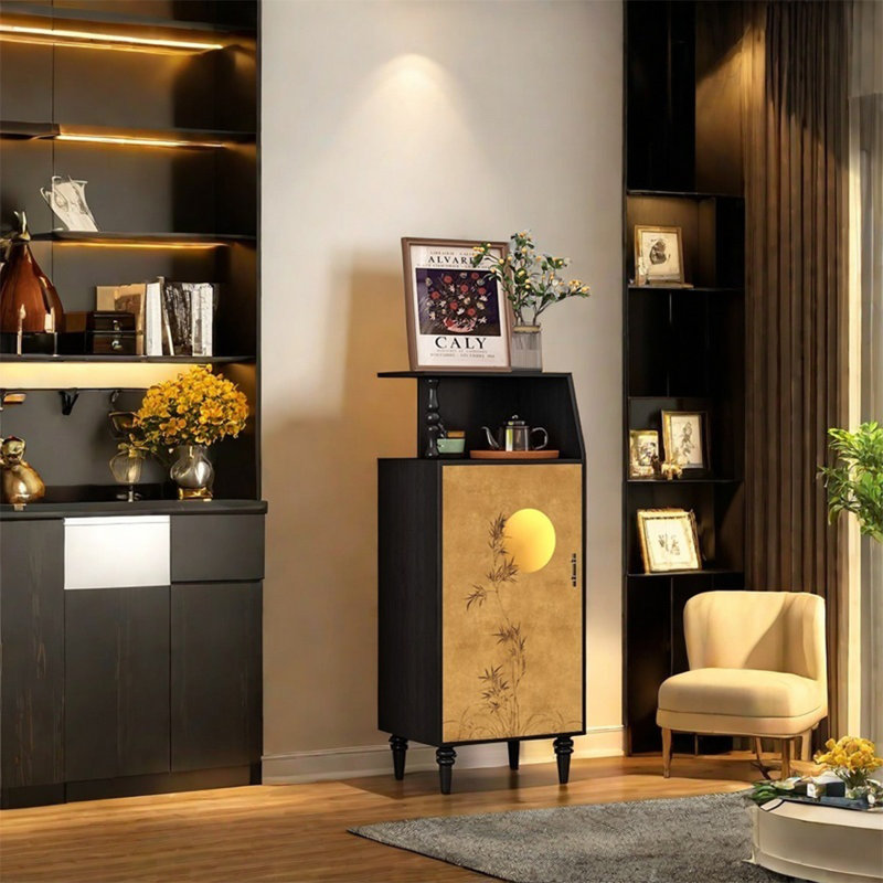 Liu's ink furniture Solid Wood Top Cabinet with Two Tier Storage | Wayfair