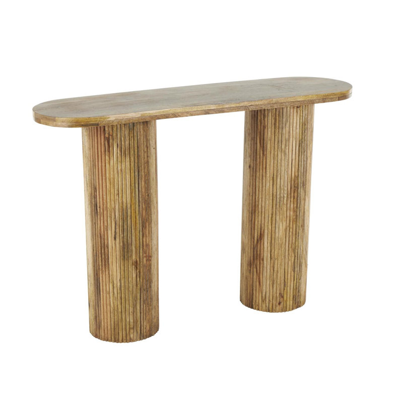 Millwood Pines Cole And Grey Mango Wood Handmade Oval Console Table ...