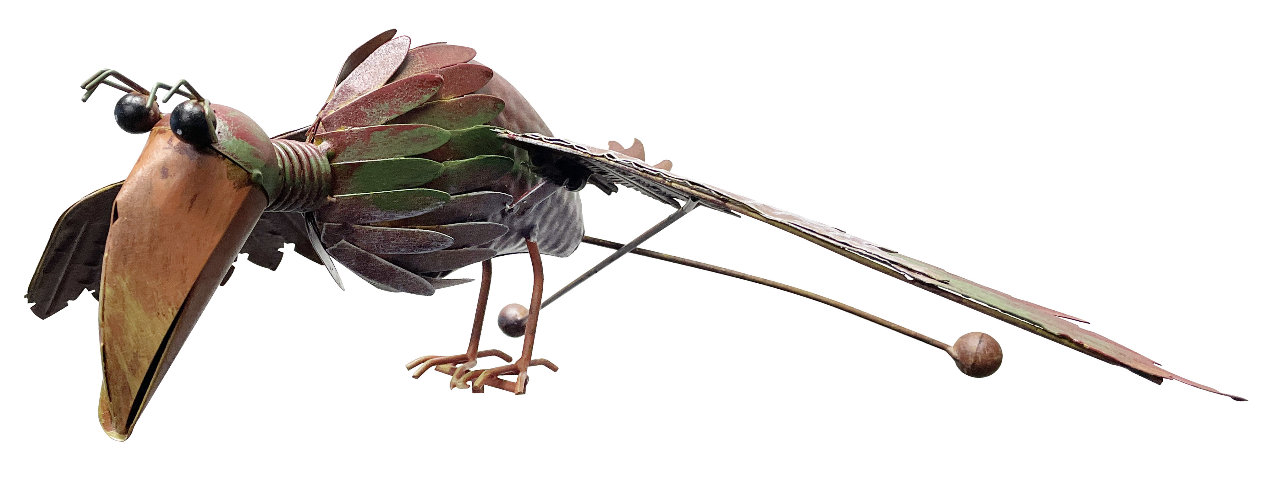 Arlmont & Co. Rustic Metal Crow Bird Outdoor Rocker Balancing Garden ...