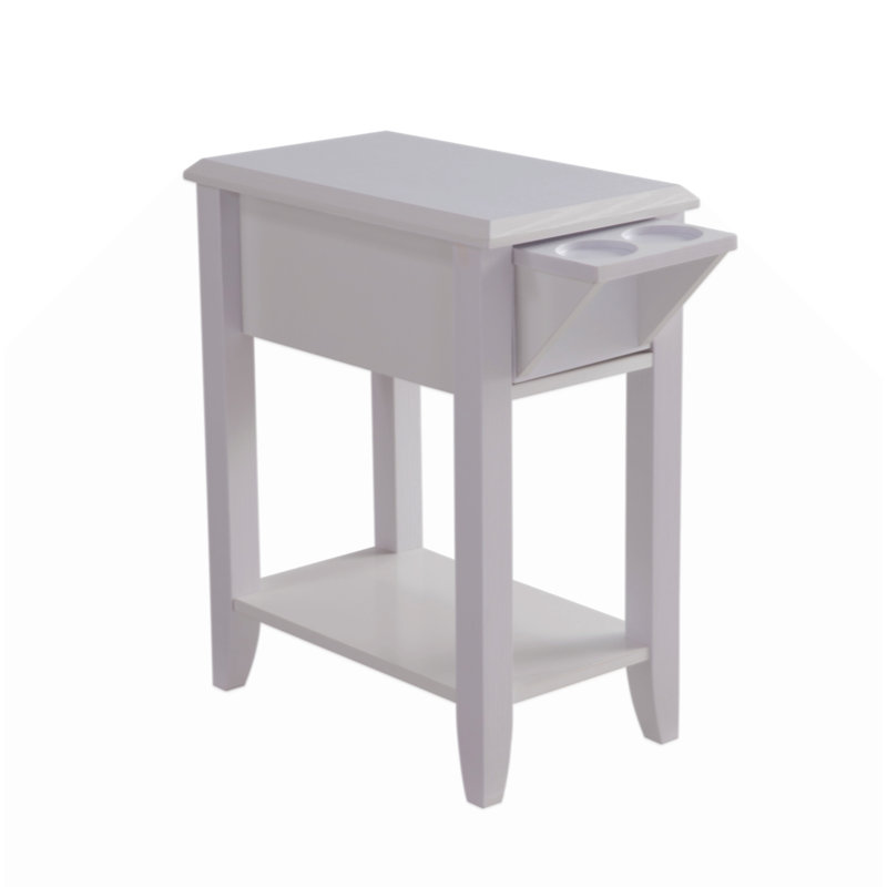 Winston Porter Modern Chairside Table With Two Cup Holders, Display ...