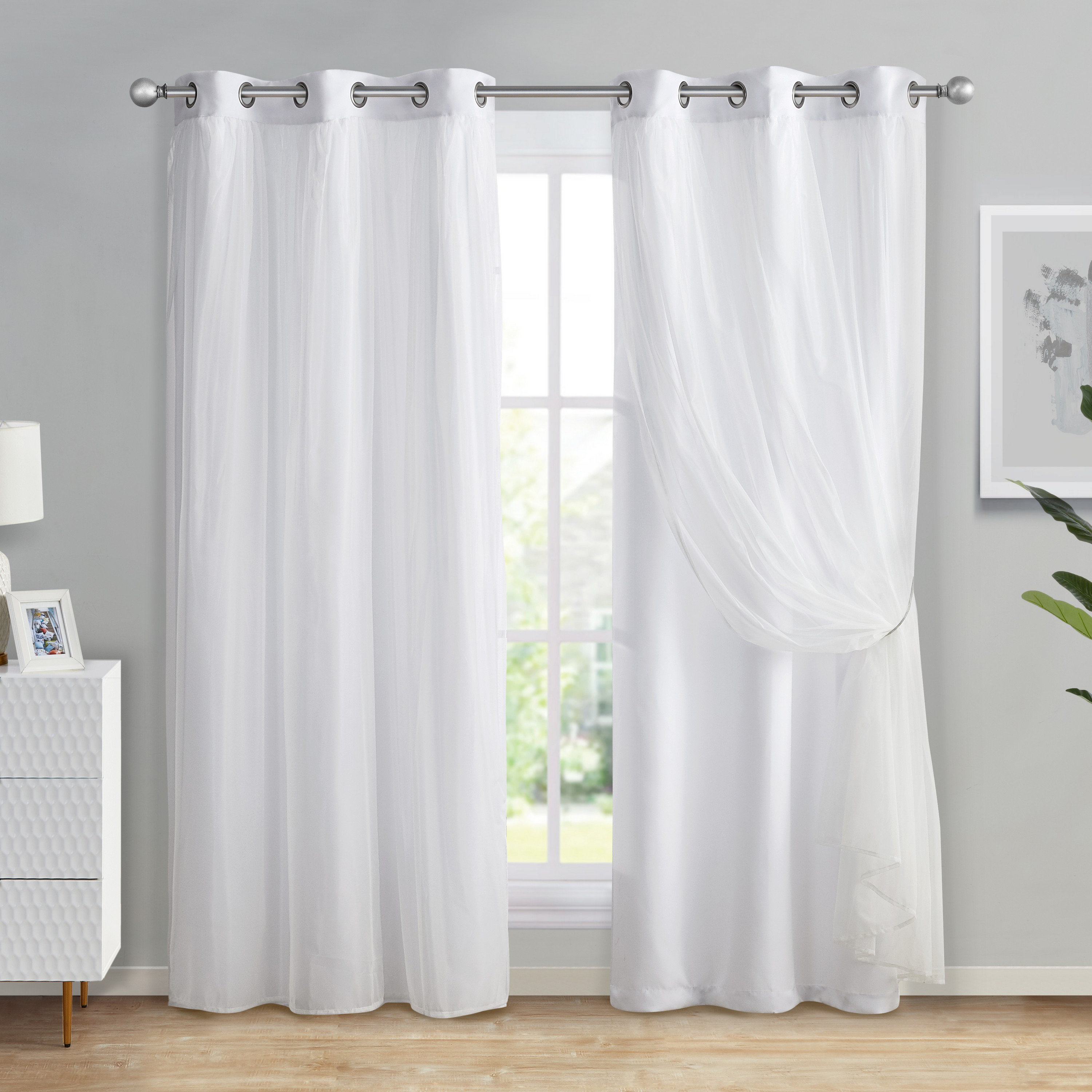 VCNY Jessica 2-Piece Blackout Tulle Curtain Panel Set | Wayfair