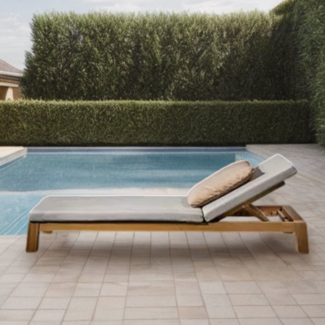 Elegance Furnishings Outdoor pool loungers Solid wood hotel Villa | Wayfair