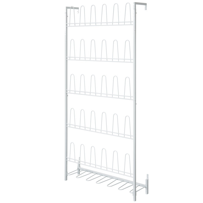 Rebrilliant Wall-Mounted 18-Pair Shoe Boot Rack & Reviews | Wayfair