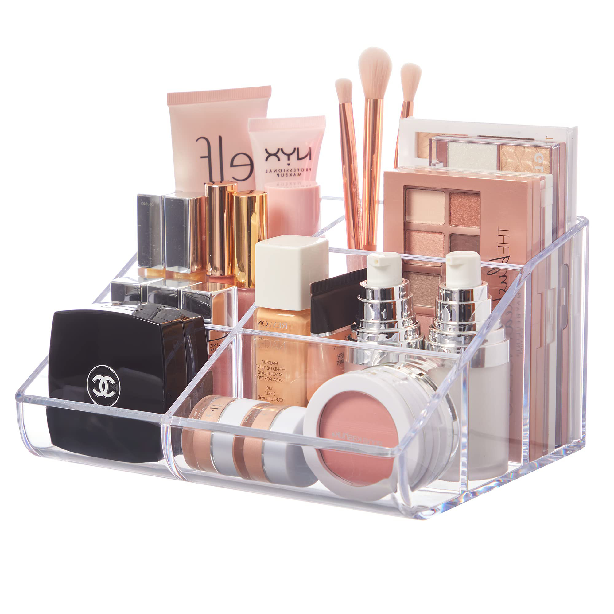 Ivy Bronx Mairena Plastic 6 Compartment Makeup Organizer | Wayfair