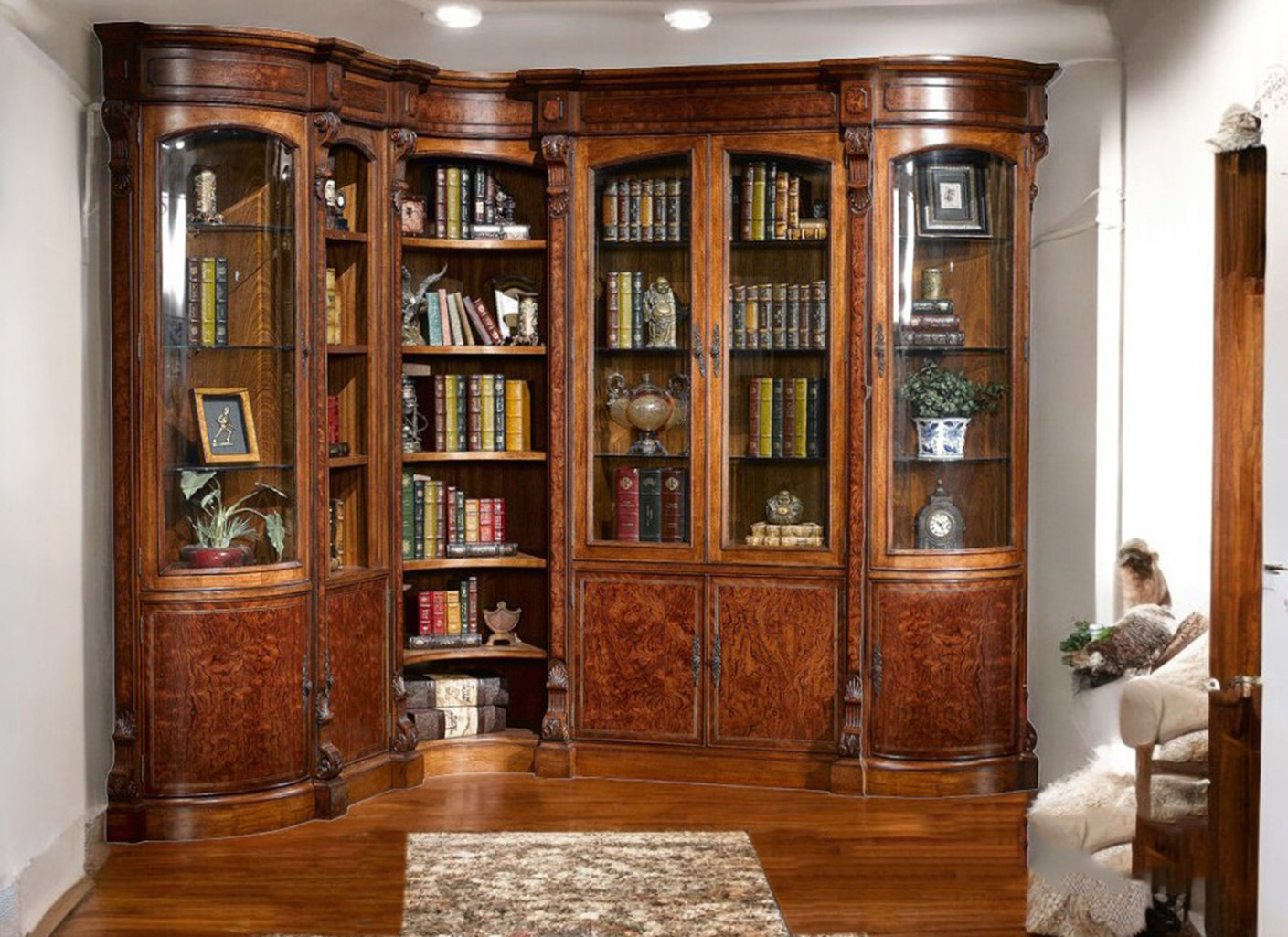 Infinity Furniture Import Luxurious Handcrafted Mahogany Corner Library ...