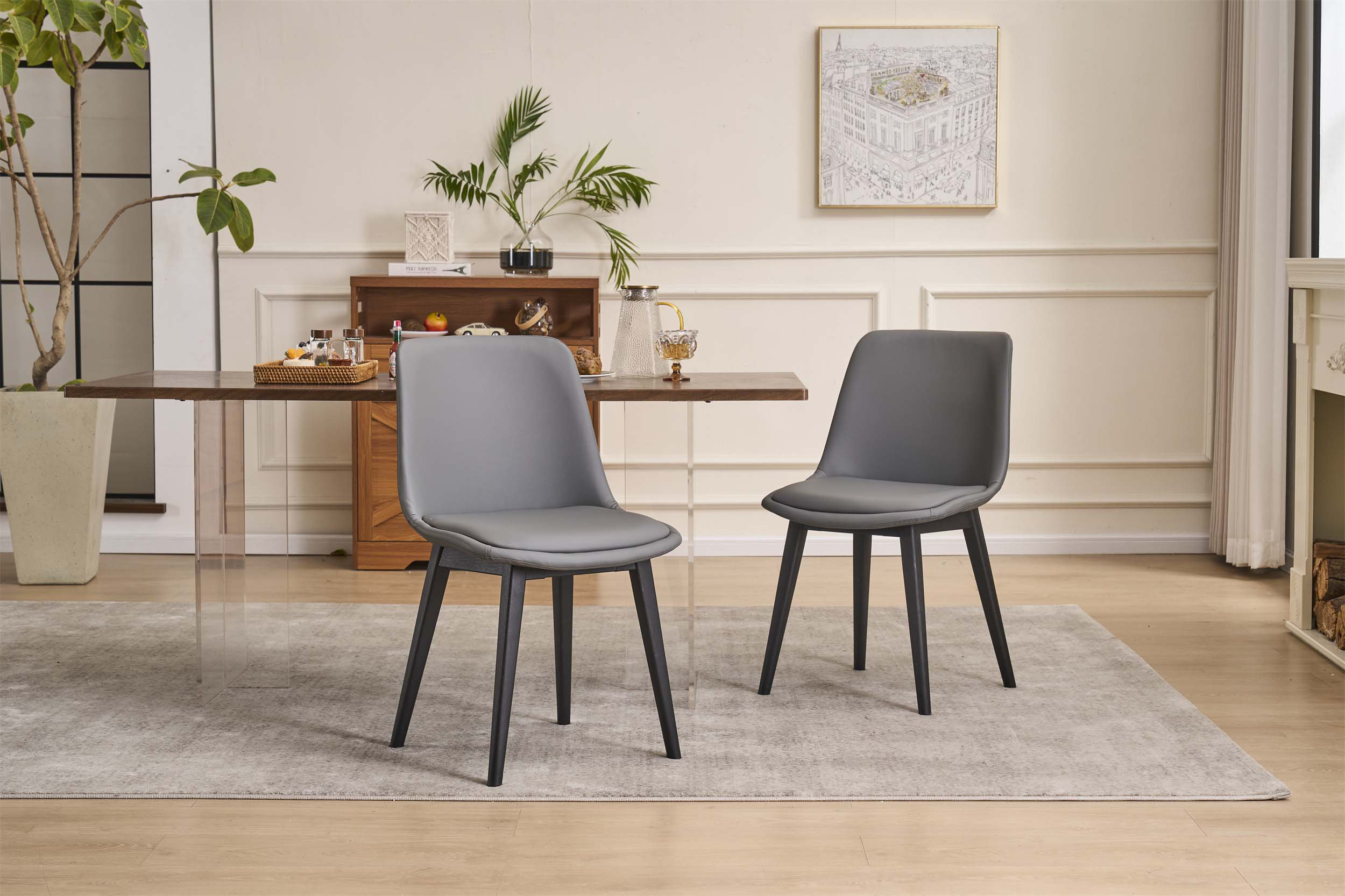 Brayden Studio® Set of 4 Modern Plastic Upholstered Dining Accent ...