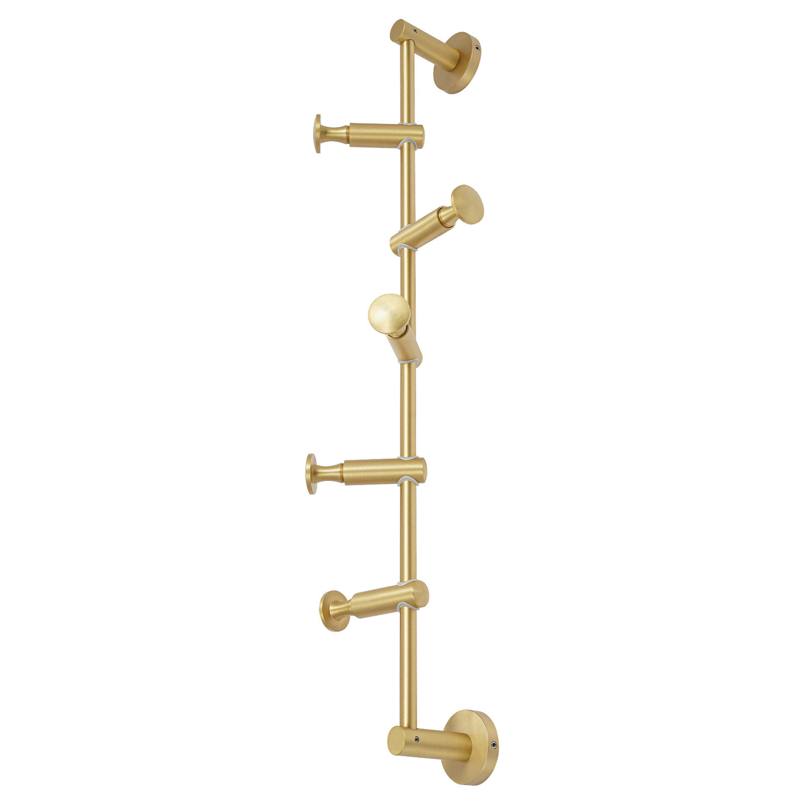 Everly Quinn Wall Mounted Vertical Coat Rack With 5 Adjustable Hooks ...
