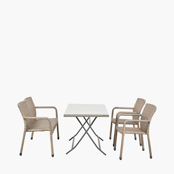 August Grove Gella Rectangular 4 - Piece 4 - Person 120Cm L Outdoor ...