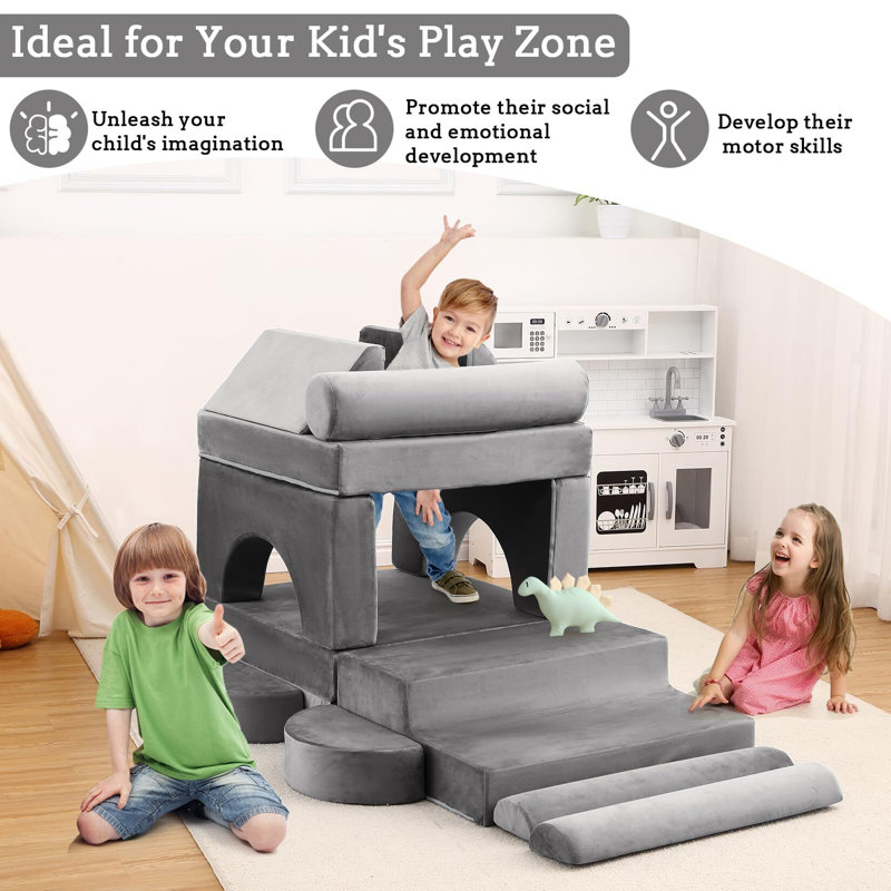 Isabelle & Max™ Modular Kids Couch 13PCS Nugget Couch | Wayfair