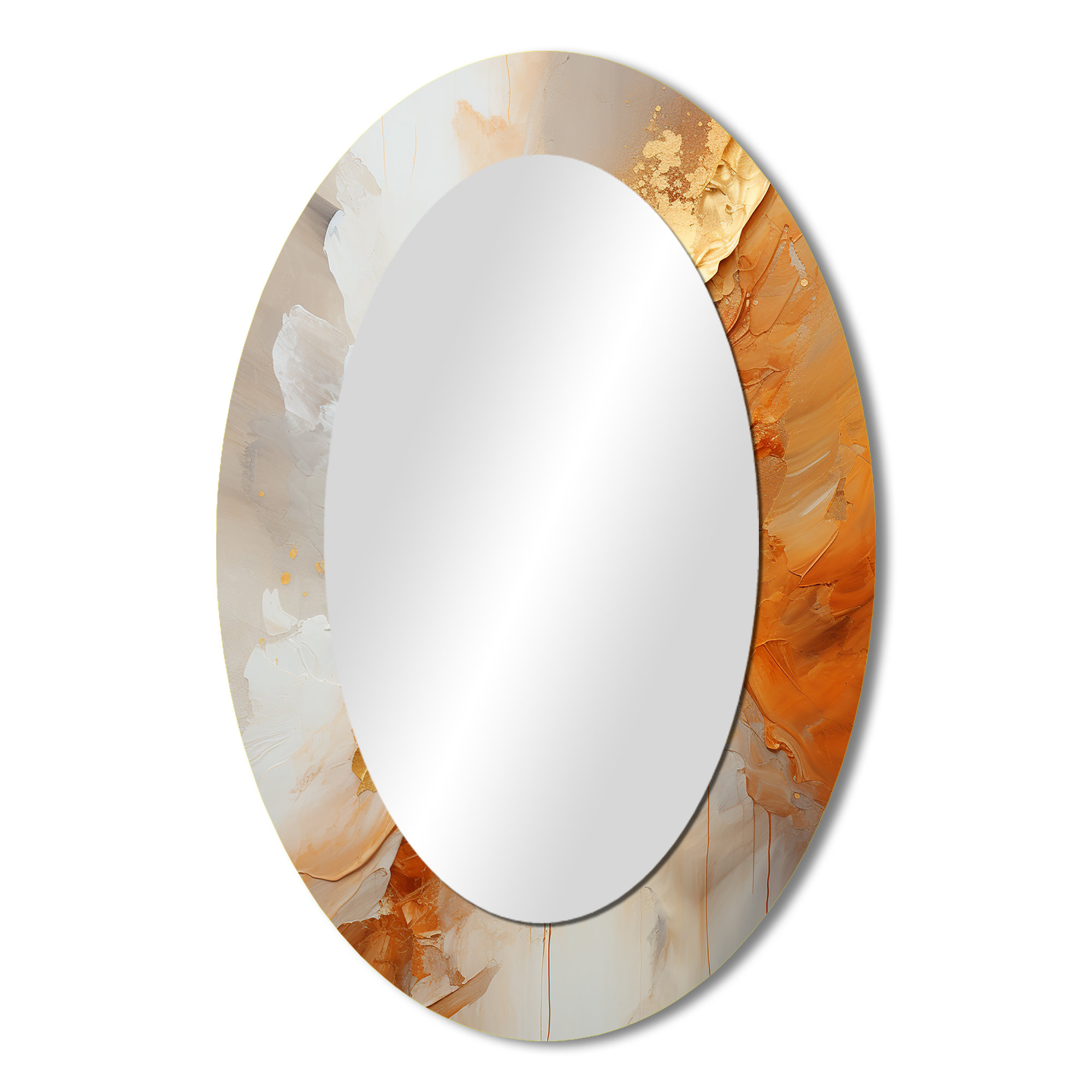 Ivy Bronx Gold White Champagne Sunrise Spirals I - Gold Oval Wall ...