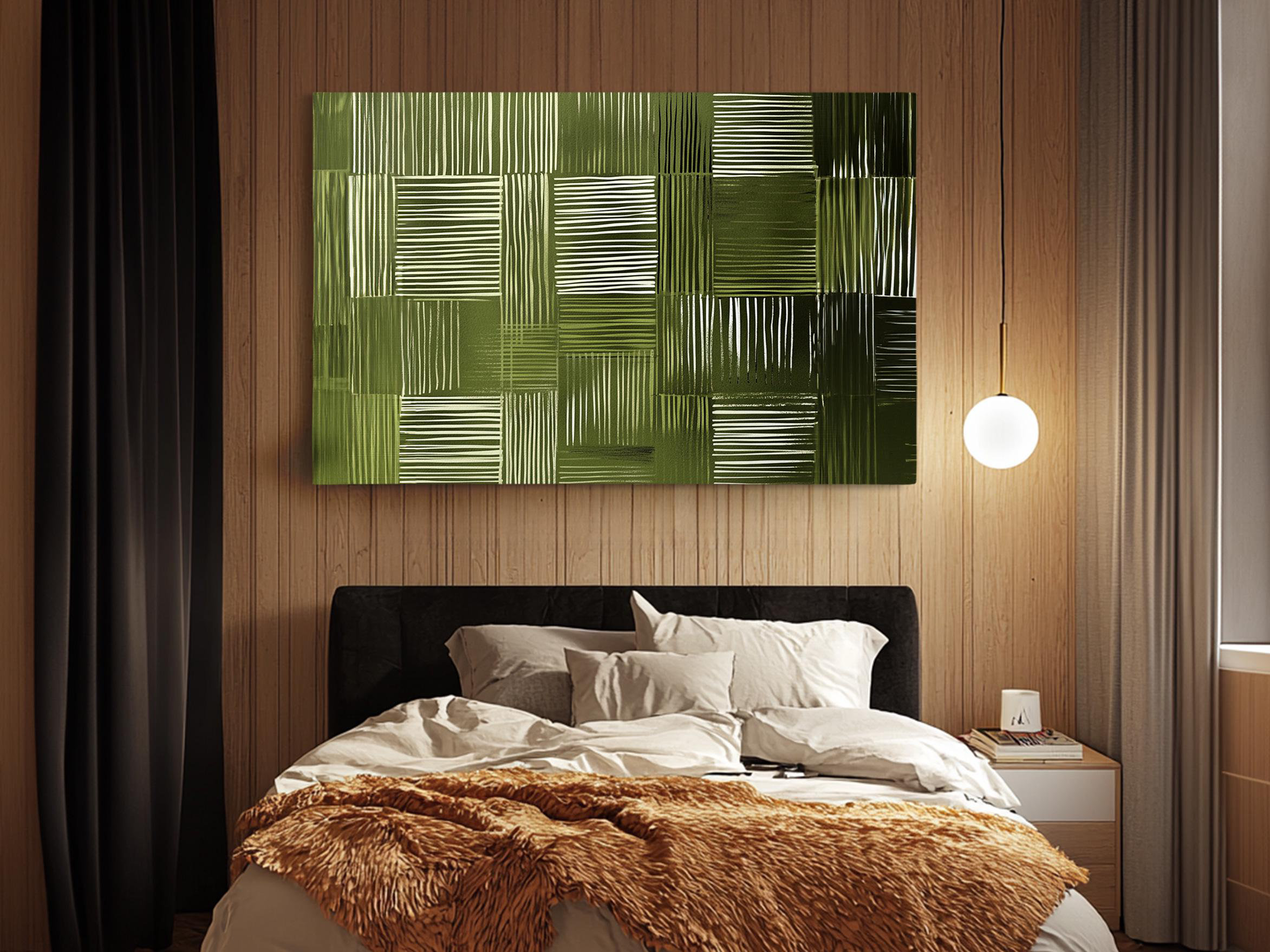 Wrought Studio Olive Green Cross Hatching Pattern on High-Quality ...