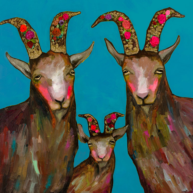 GreenBox Art 'Goat Family Portrait' Wrapped Canvas Print - Wayfair Canada