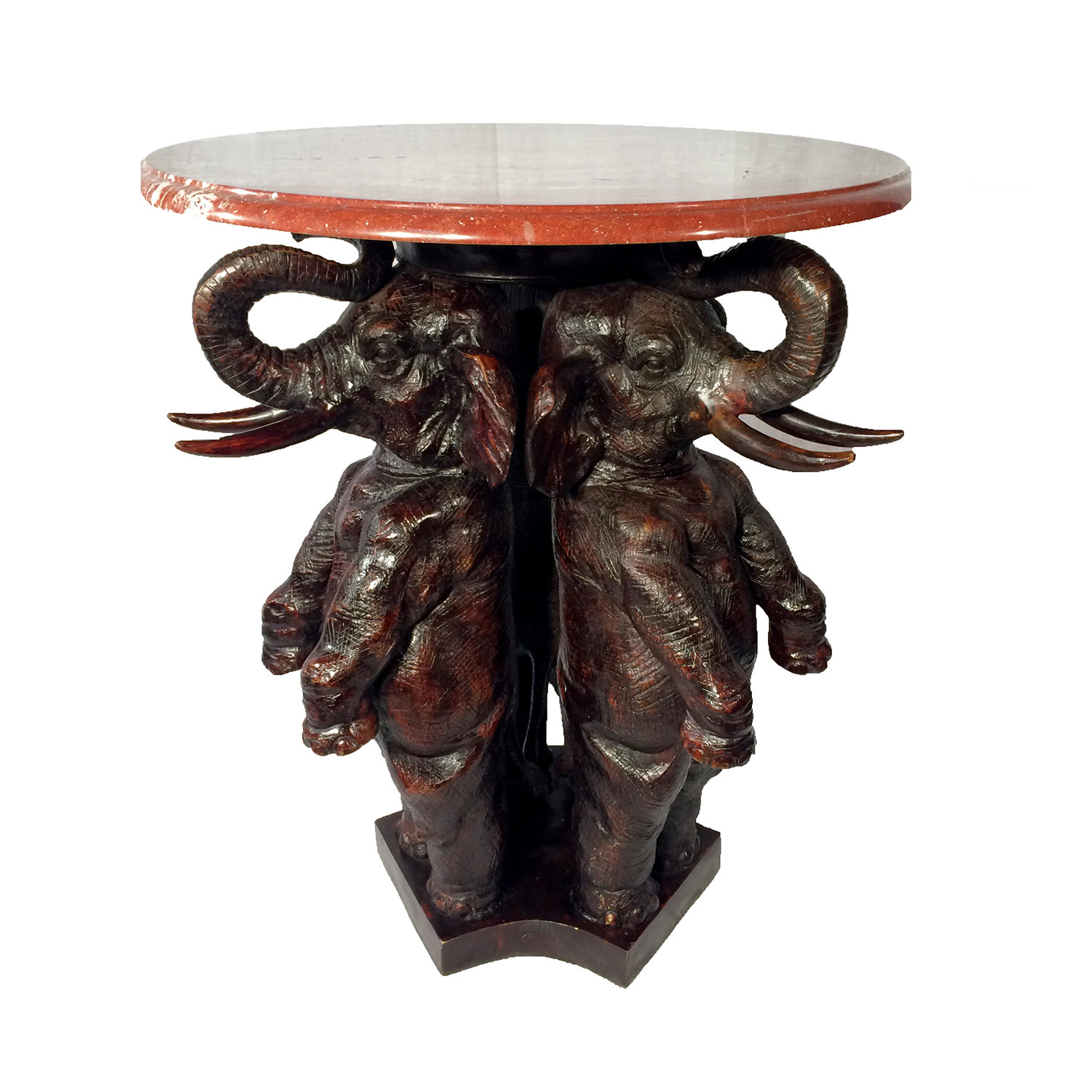 Metropolitan Galleries Bronze Three Elephants Bar Table | Wayfair