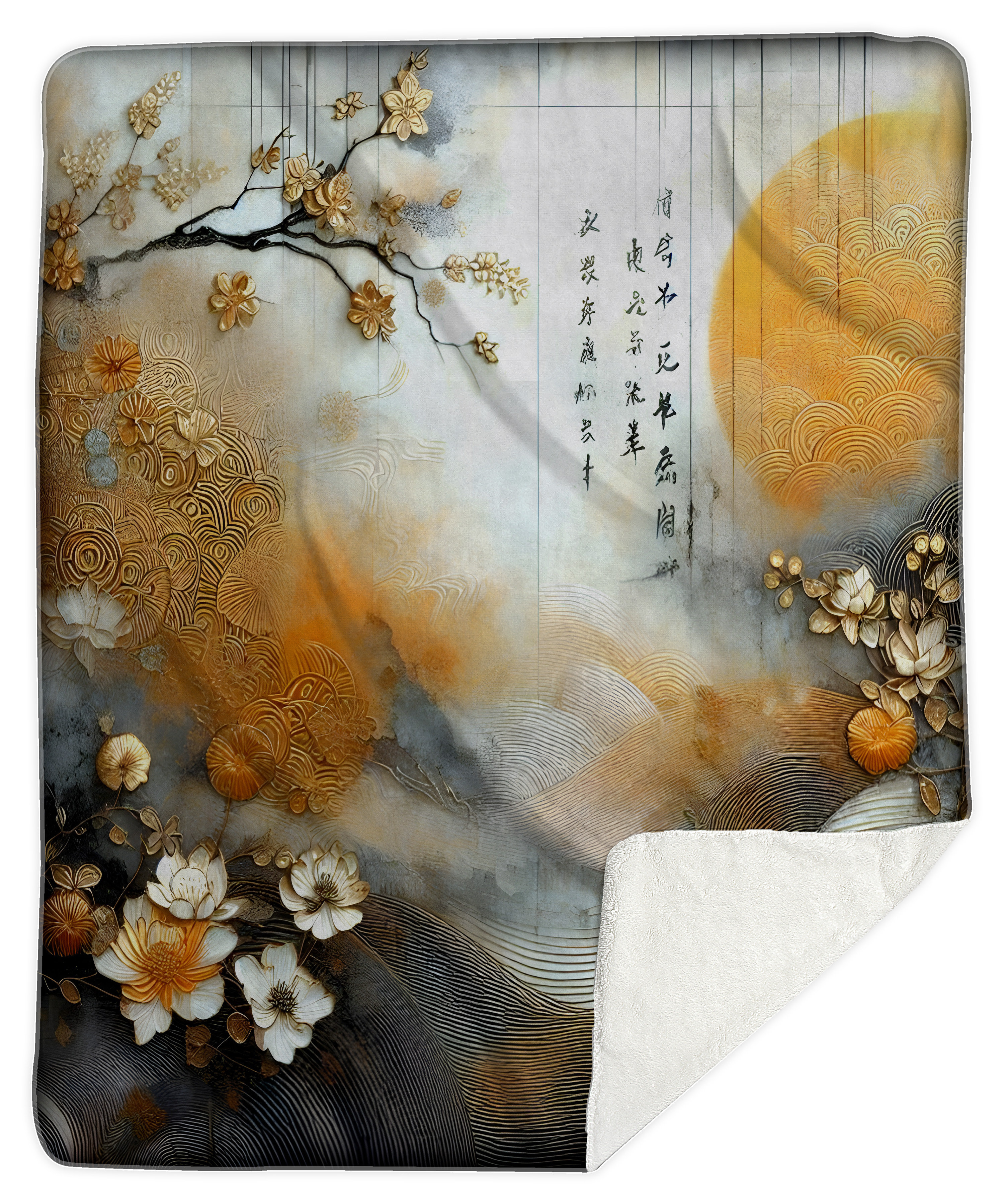 HeartBeat Studios Asian Dawn Small Sherpa Blanket | Wayfair