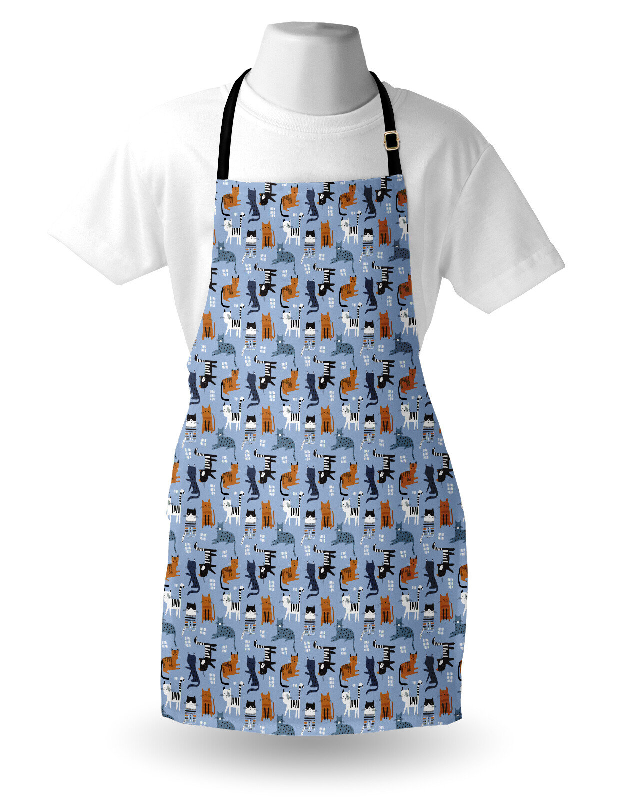 Hokku Designs Cat Apron Unisex Cartoon Kitty Animals Drawing Adult Size ...