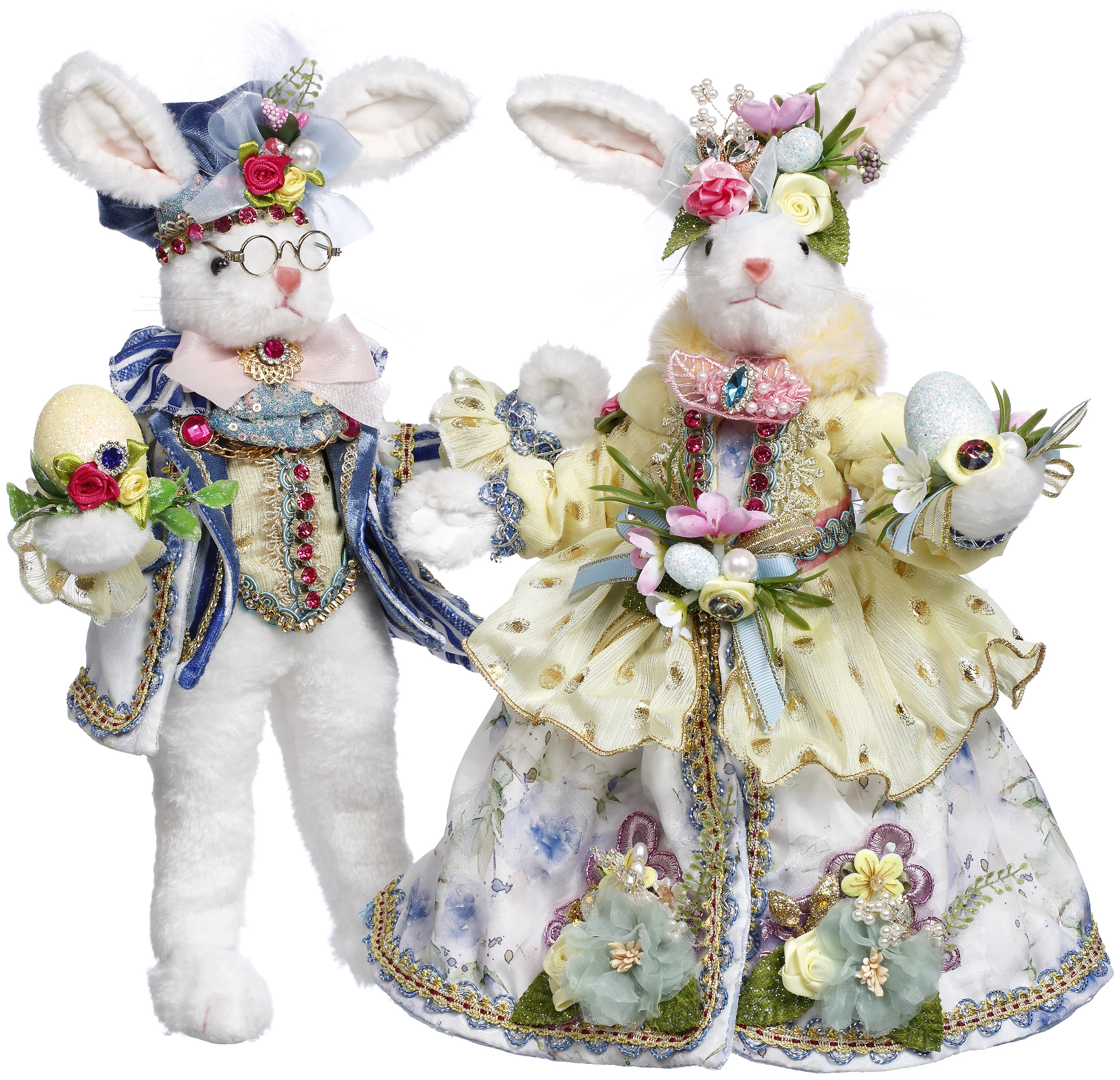 Mark Roberts Mr And Mrs Cottontail Rabbit, Small - 12-13 Inches Set Of ...
