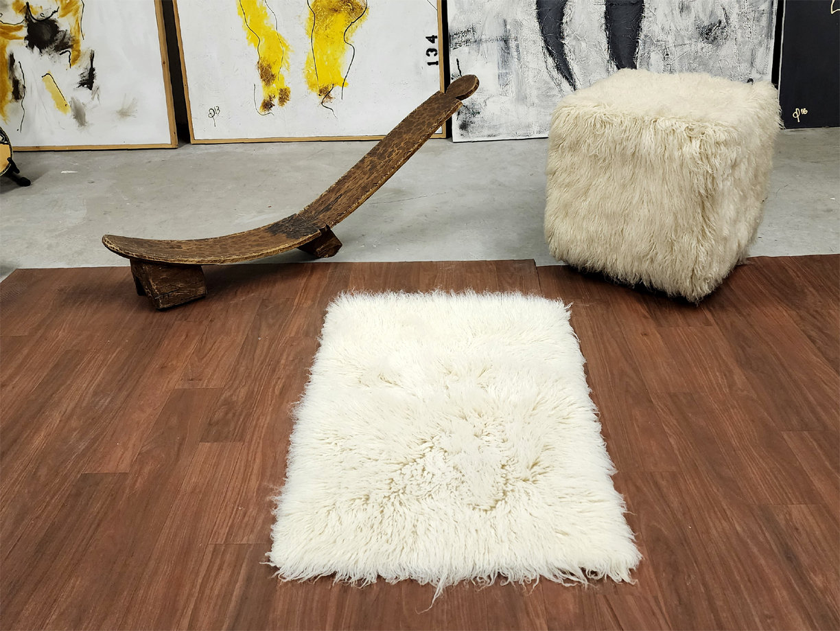Mercer41 Stylish Greek Flokati Rug. Long 3.5" wool pile. Menk Shaggy ...