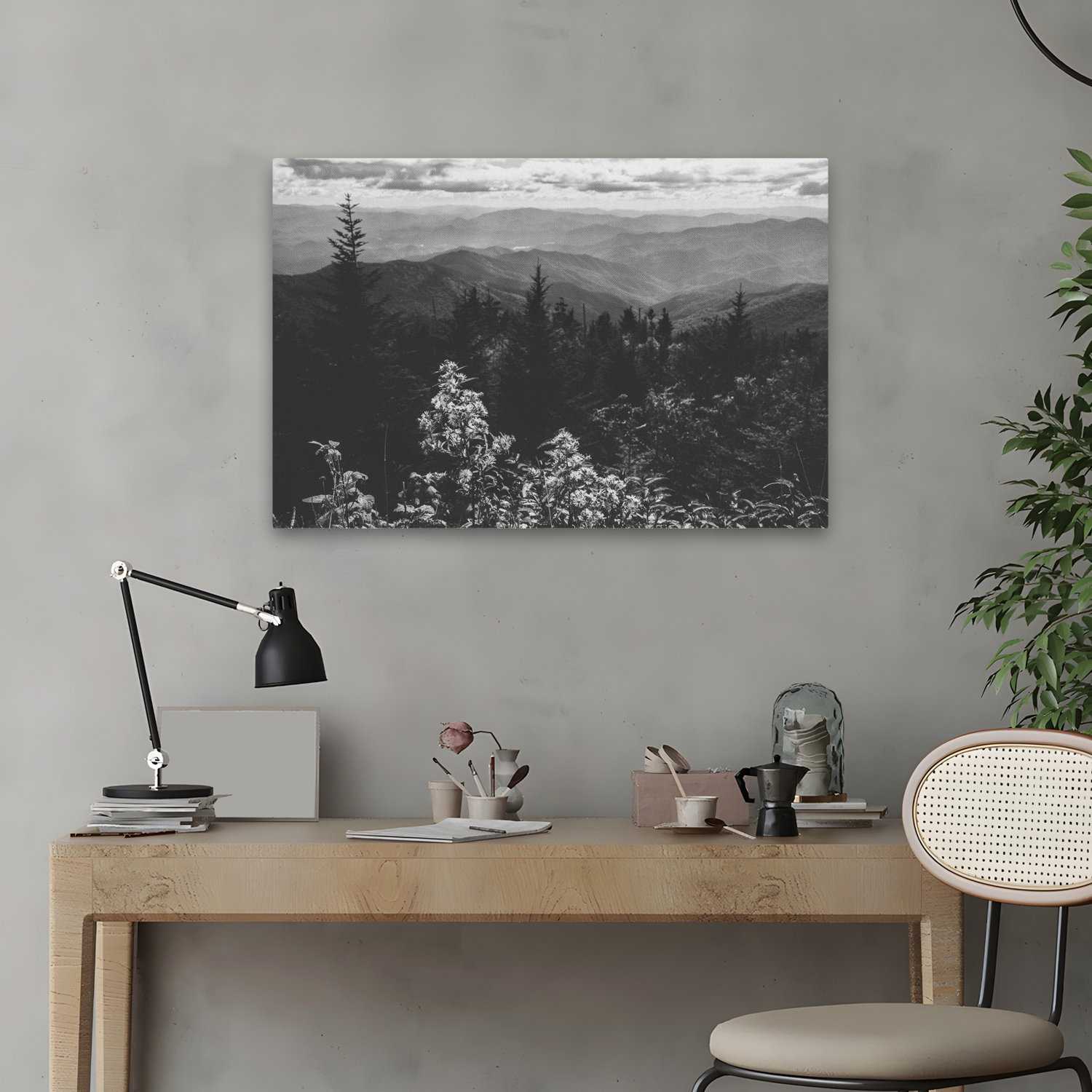 Latitude Run® Smoky Mountain National Park Floral Black And White ...