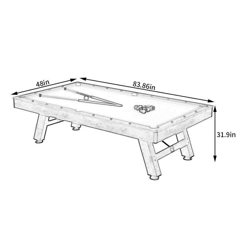 IQOWEL Pool Table with Leg Levelers | Wayfair