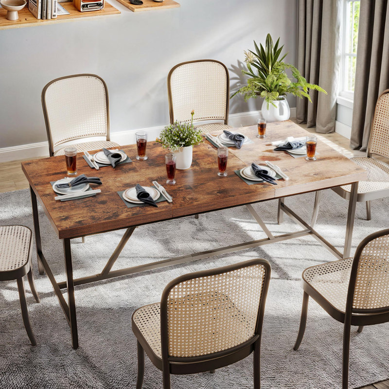 17 Stories Industrial Design Style Multifunctional Dining Table Dining ...