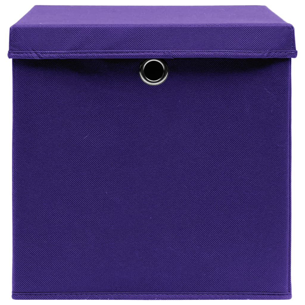 VidaXL Storage Boxes with Covers 11x11x11 in Purple | Wayfair
