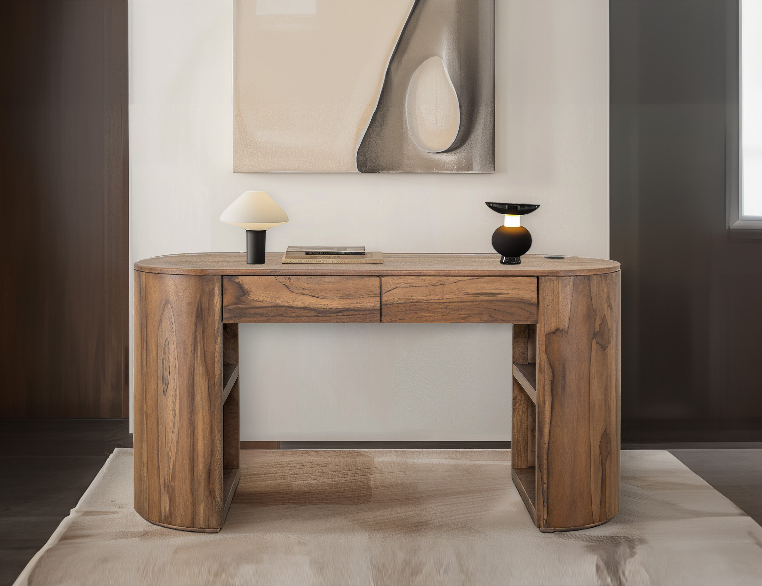 Millwood Pines Dobby 2 Drawer , Desk | Wayfair