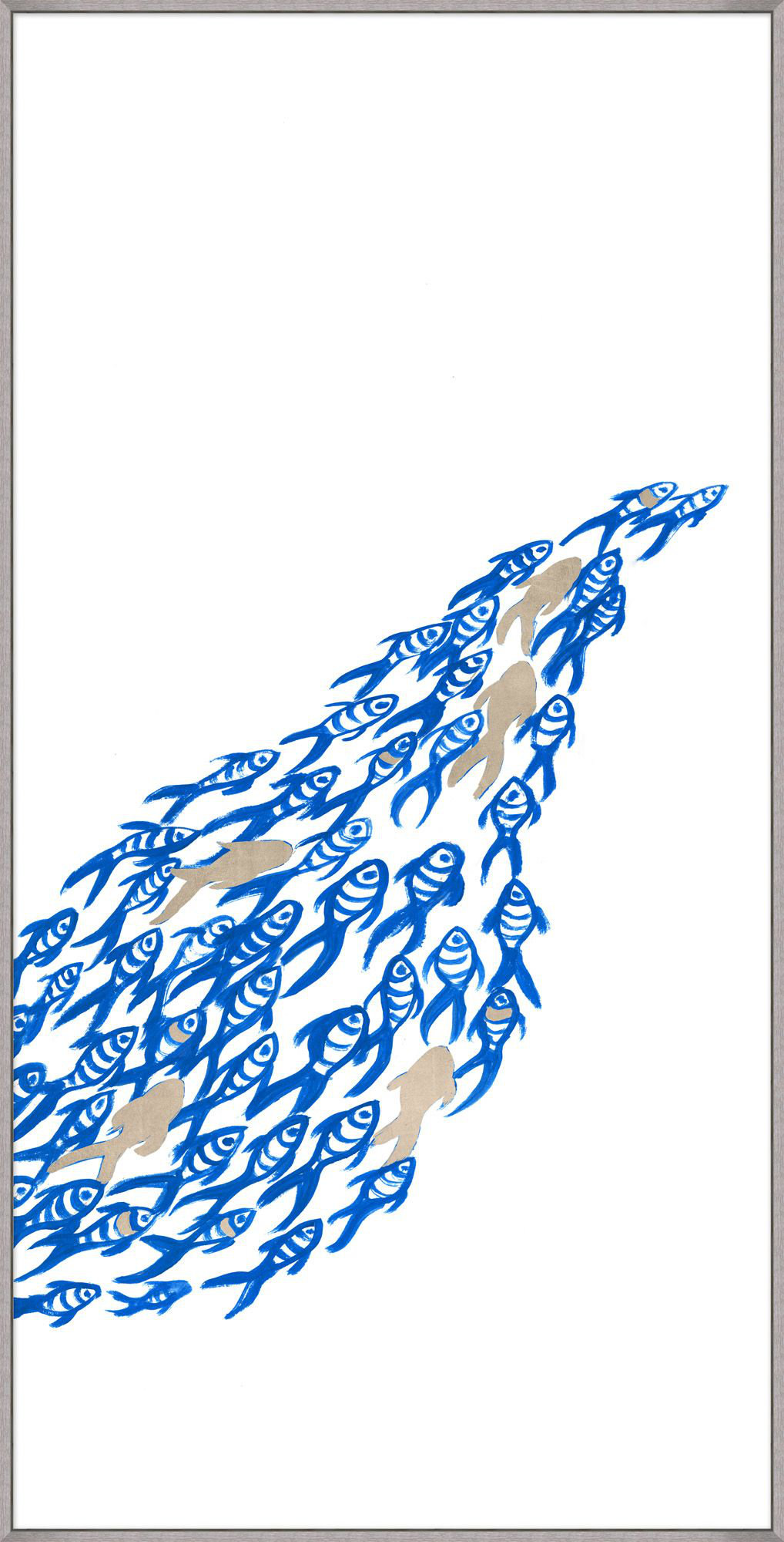 Wendover Art Group Flowing School 3 - Floater Frame Print on Canvas ...