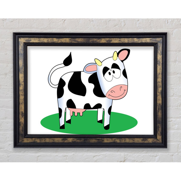Bright Star Happy Cow White - Single Picture Frame Print | Wayfair.co.uk