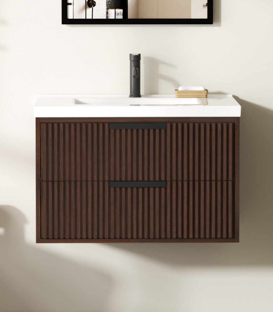 Maxbano Modern 30" Floating Bathroom Vanity with White Single Sink ...