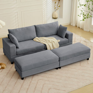 Latitude Run® Oversized Two-piece Sectional Sofa, 85.83 Inch L-shaped ...