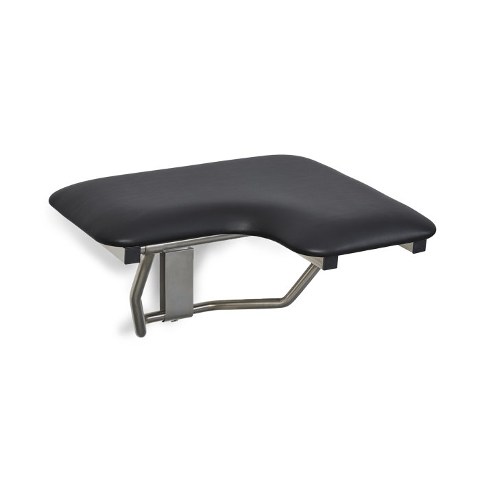 Seachrome 28" x 22.5" Black Padded Cushion Wall Mount Folding Left ...