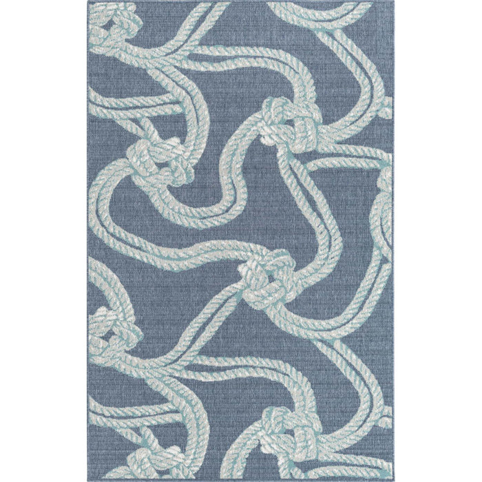 Breakwater Bay Bertram Navy Indoor/Outdoor Rug & Reviews | Wayfair