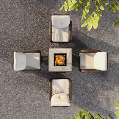 Latitude Run® Tucci 5 Piece Multiple Chairs Seating Group with Cushions ...