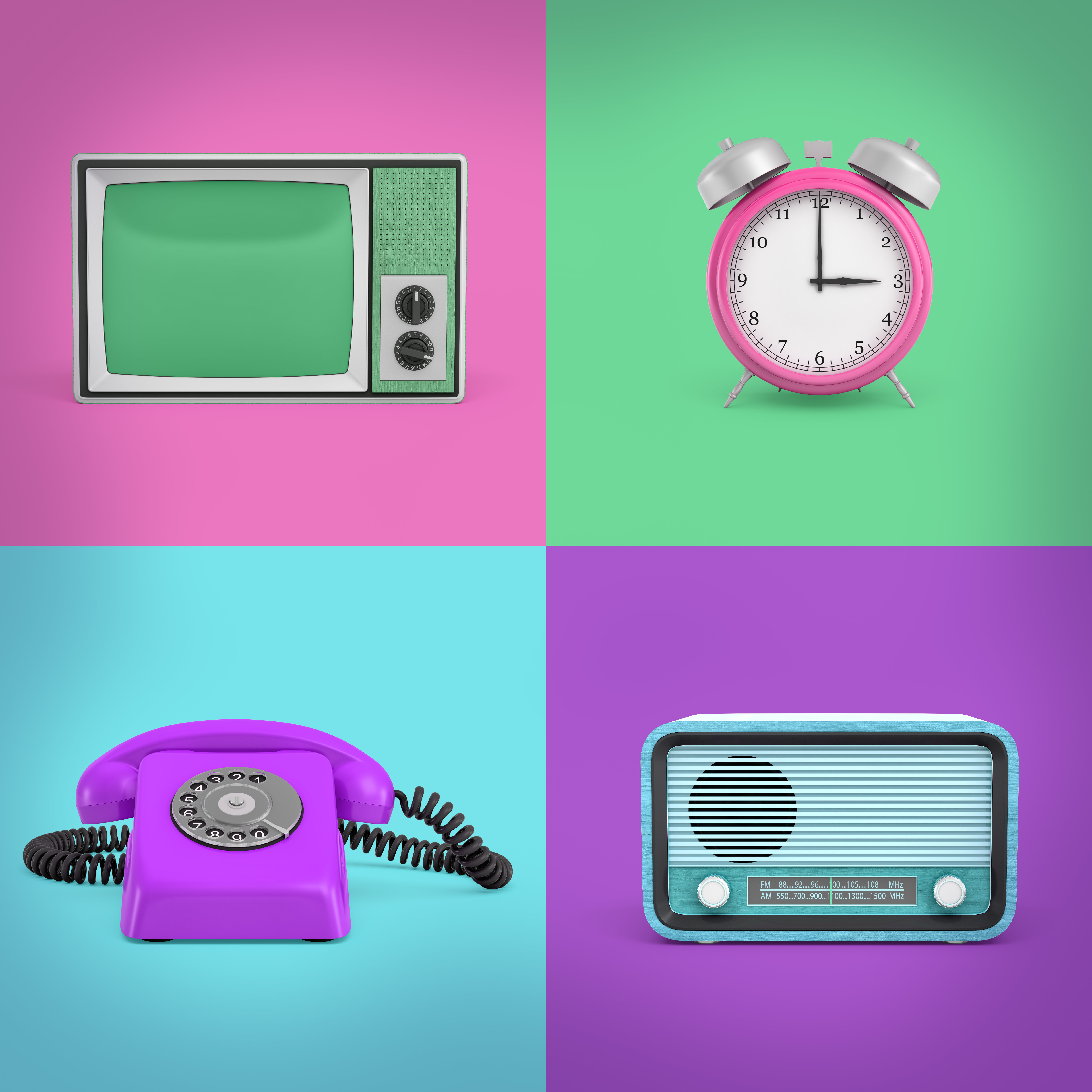 Ebern Designs Retro Objects On Canvas by Gearstd Graphic Art | Wayfair