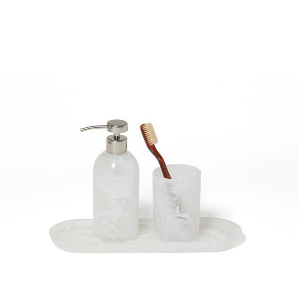 Roselli Trading Company Clouds 3 pc Bath set (tumbler, lotion, amenity ...