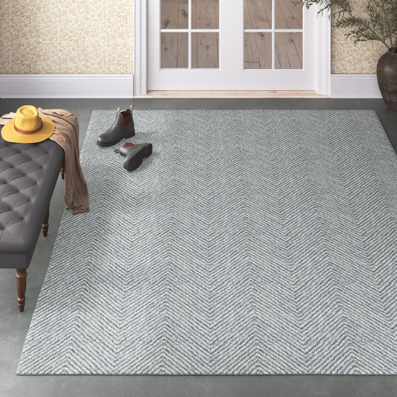 Wheaton Handmade Wool Blue/Beige Rug & Reviews | Birch Lane